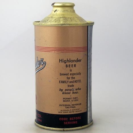 Highlander Beer 168-27 at Breweriana.com