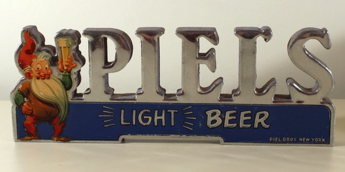 Piels Light Beer Die-Cut "Shelf Talker" Sign at Breweriana.com
