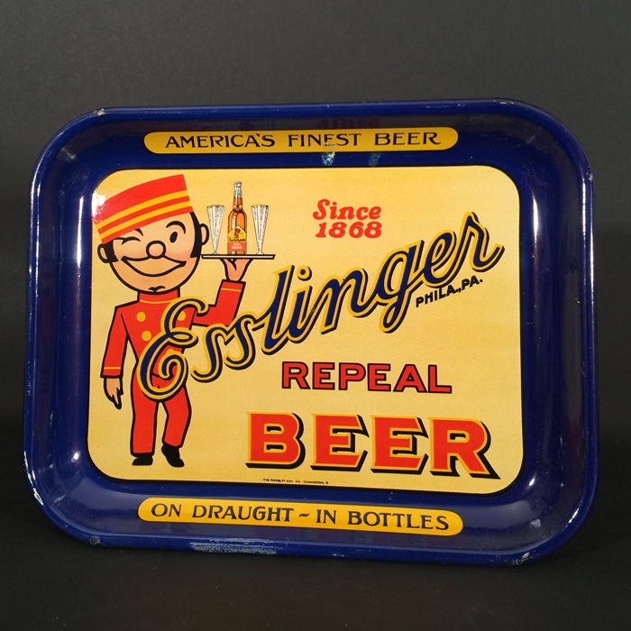 Esslinger's Repeal Beer Tray at Breweriana.com