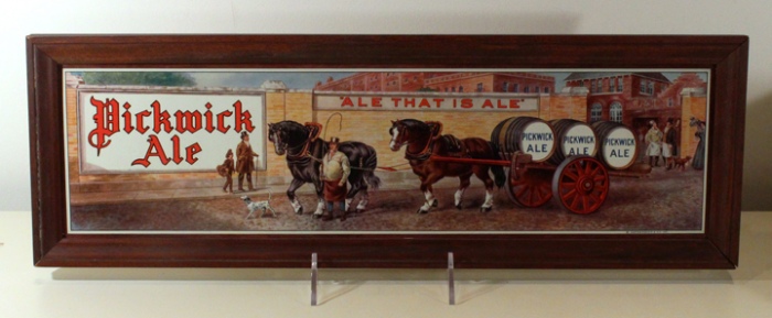 Pickwick Ale Horse Team Framed Tin Sign at Breweriana.com
