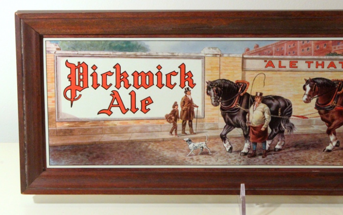 Pickwick Ale Horse Team Framed Tin Sign at Breweriana.com