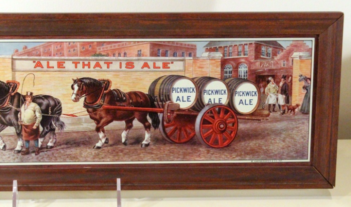 Pickwick Ale Horse Team Framed Tin Sign at Breweriana.com