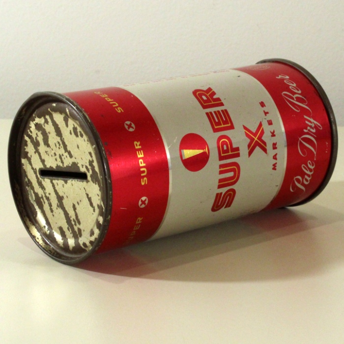 Super X Markets Pale Dry Beer (Fisher) 138-01 at Breweriana.com