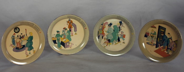 Ruppert's Hans Flato Tip Tray Set at Breweriana.com