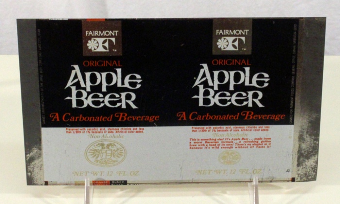 Apple Beer "A Carbonated Beverage" (Flat Sheet) at Breweriana.com