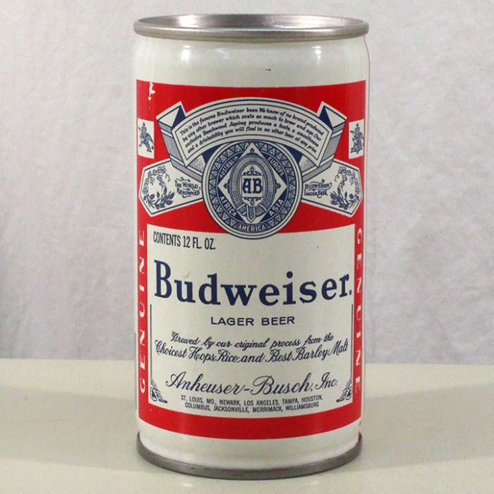 Budweiser Lager Beer (Test Can) NL at Breweriana.com