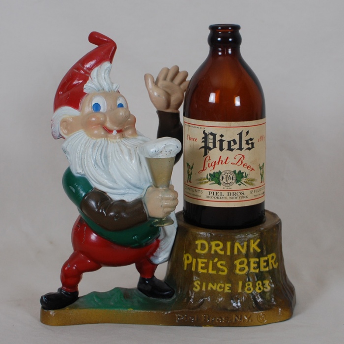 Piels Beer Elf Gnome Back Bar Statue at Breweriana.com