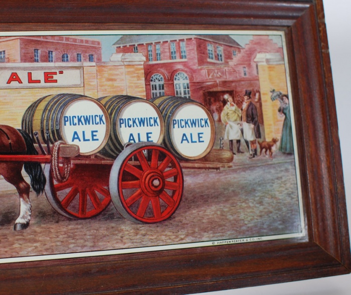 Haffenreffer Pickwick Ale Tin Sign at Breweriana.com