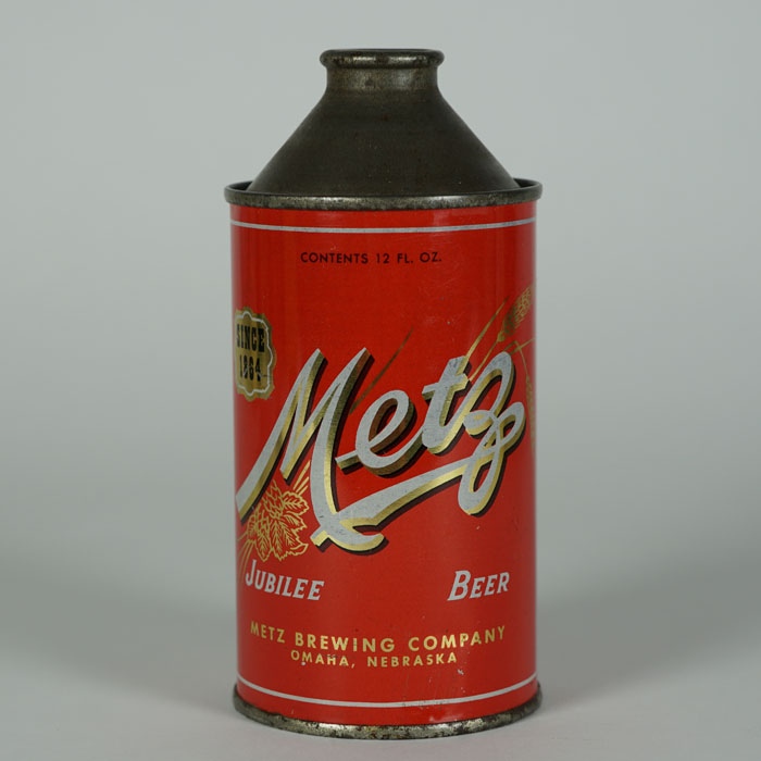 Metz Jubilee Beer Cone Top Can 173-23 at Breweriana.com