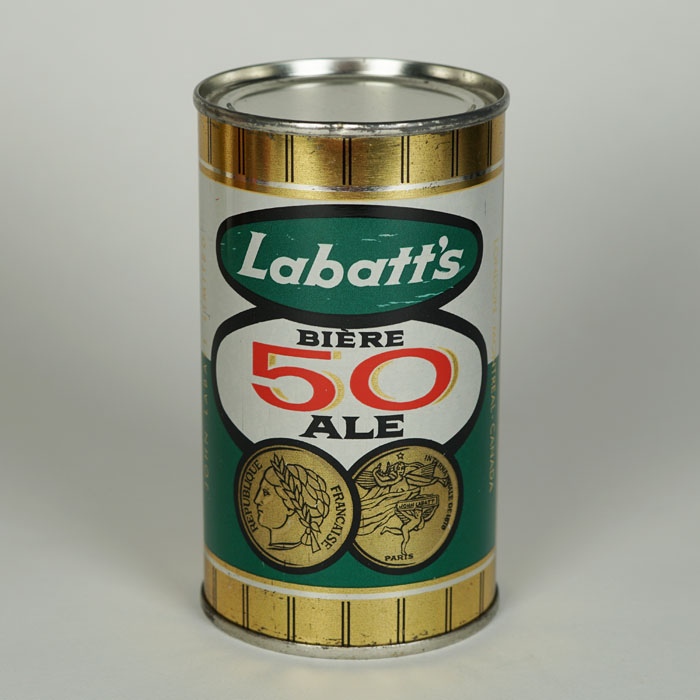 Labatts 50 Biere Ale Flat Top Can at Breweriana.com
