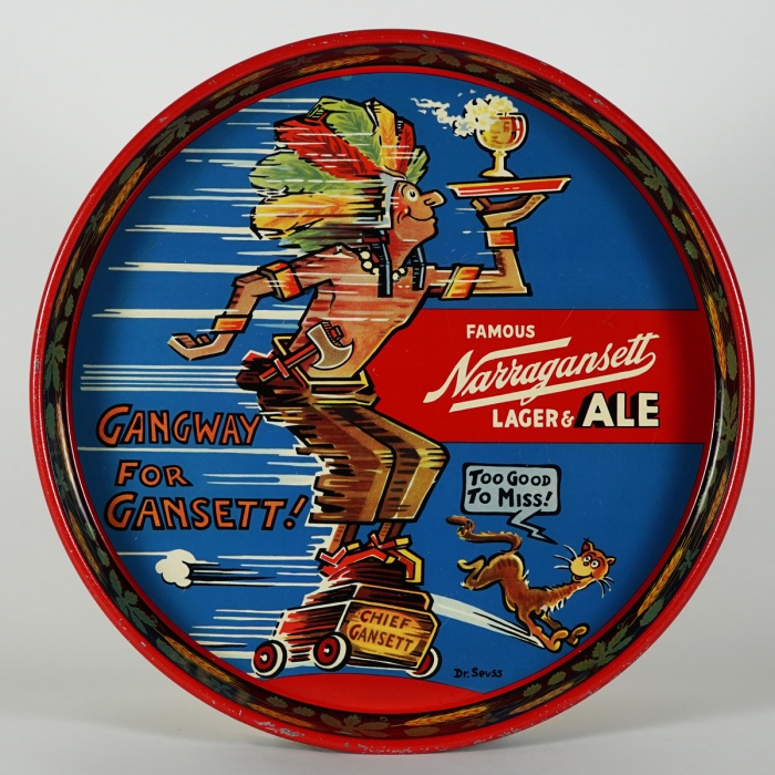Narragansett Dr. Seuss Gangway for Gansett! Tray at Breweriana.com