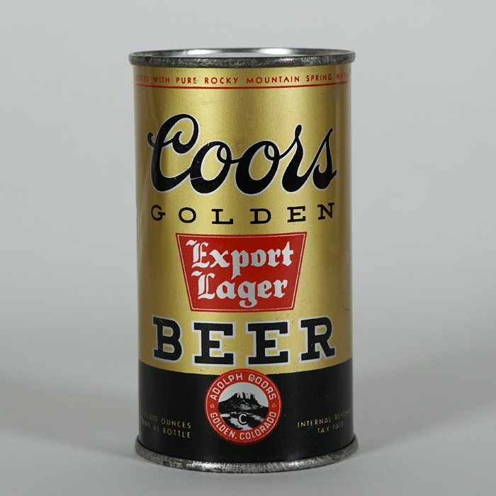 Coors Golden Export Lager Beer Flat Top at Breweriana.com