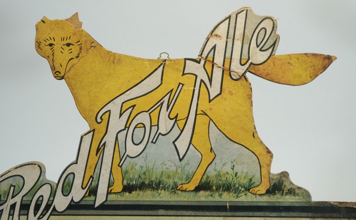 Red Fox Ale Diecut Sign at Breweriana.com