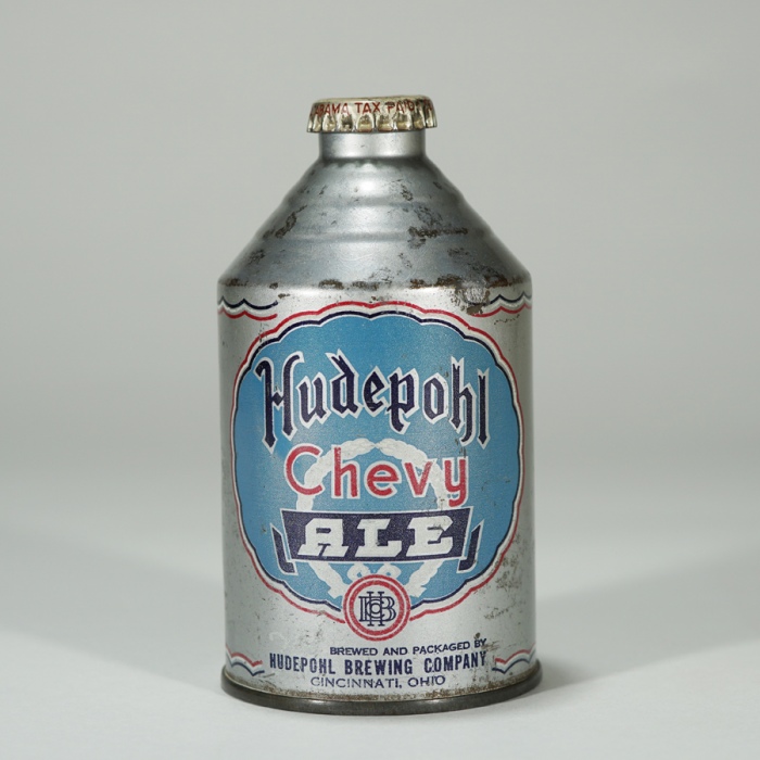 Hudepohl Chevy Ale Crowntainer 195-22 at Breweriana.com