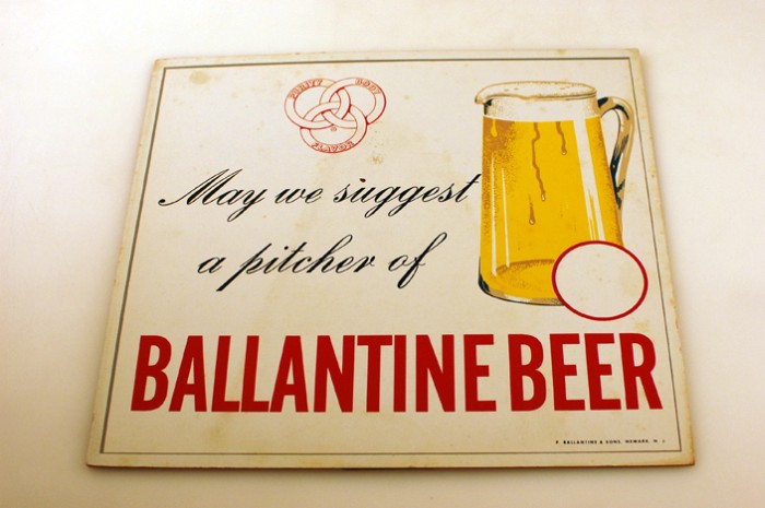 Ballantine Beer Pitcher Sign at Breweriana.com