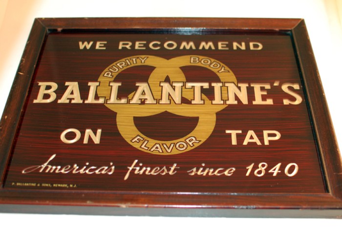 Ballantine "We Recommend" Sign at Breweriana.com