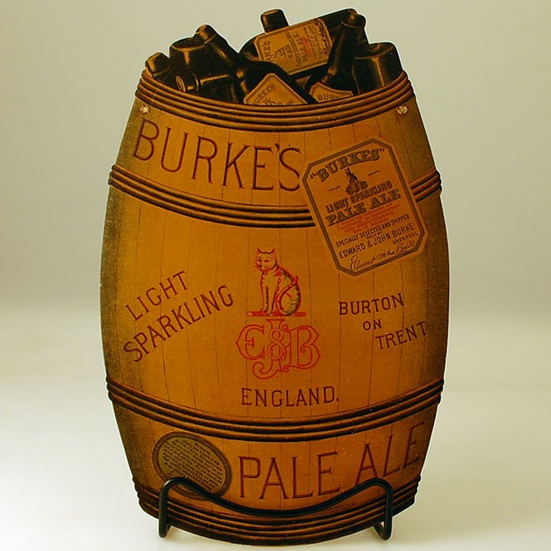 Burke's Keg and Bottle Diecut at Breweriana.com