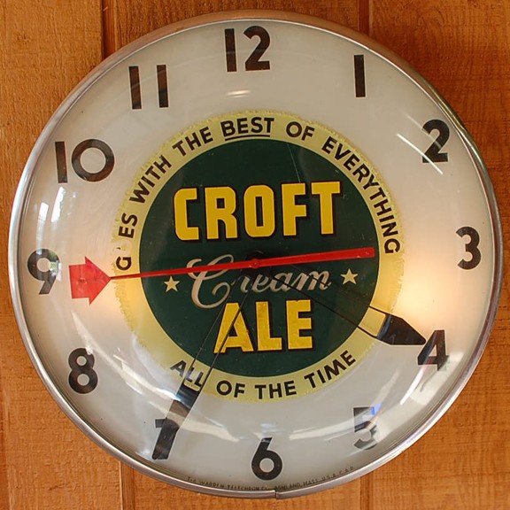 Croft Cream Ale Advertising Clock at Breweriana.com