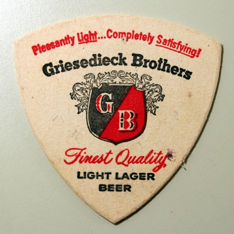 Griesedieck Light Lager Beer - Shield at Breweriana.com