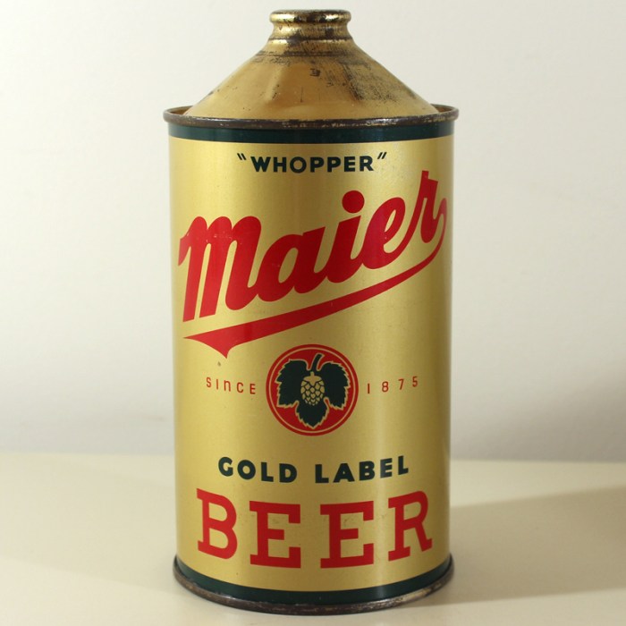 Maier Gold Label Beer "Whopper" 214-14 at Breweriana.com