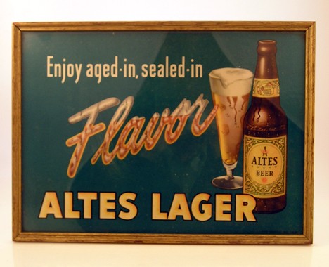 Altes Lager 'Flavor' Beer Sign at Breweriana.com