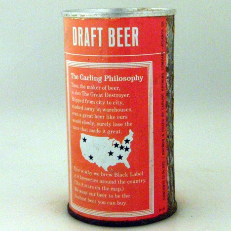 Black Label Carling Draft Beer Can 041-04 at Breweriana.com