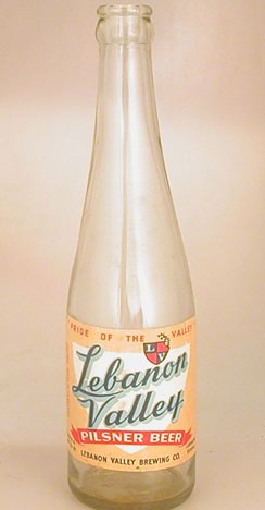 Lebanon Valley Beer Bottle at Breweriana.com