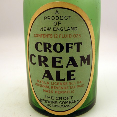 Croft Cream Ale Lt Green at Breweriana.com