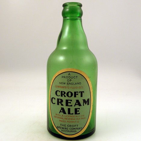 Croft Cream Ale Lt Green at Breweriana.com