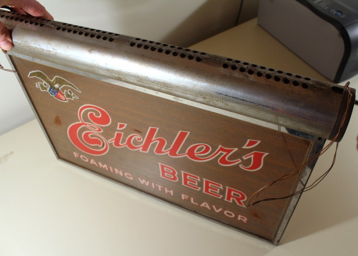 Eichler's Beer "Foaming With Flavor" Hanging Lamp at Breweriana.com