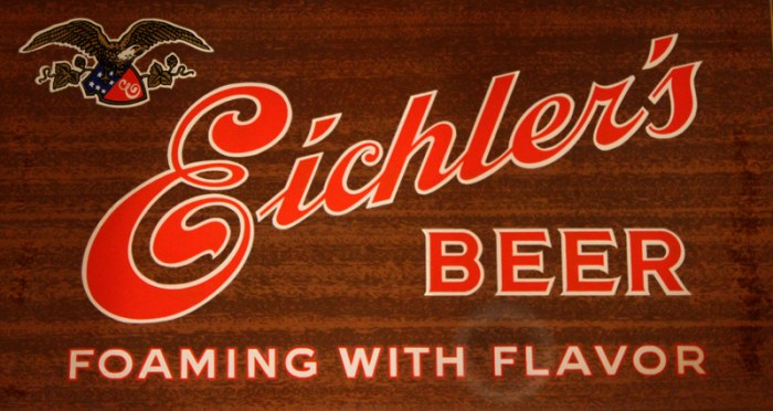 Eichler's Beer "Foaming With Flavor" Hanging Lamp at Breweriana.com