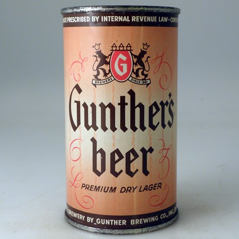 Gunther's Premium Dry 078-22 at Breweriana.com