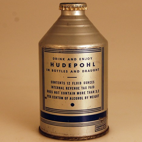 Hudepohl Pure Lager Blue 195-25 at Breweriana.com