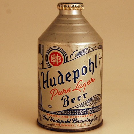 Hudepohl Pure Lager Blue 195-25 at Breweriana.com