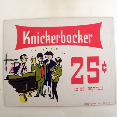 Knickerbocker 25 Cent Beer Sign at Breweriana.com