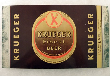 Krueger Finest Beer Sheet at Breweriana.com