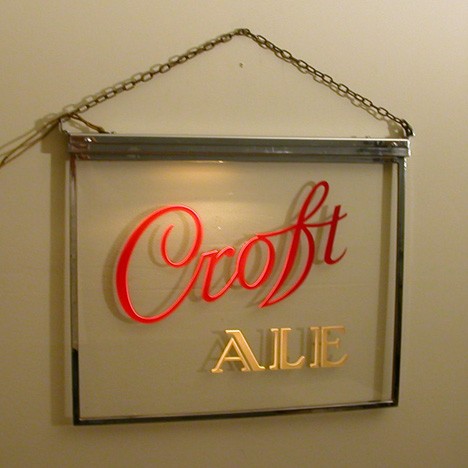Croft Ale Etched Glass Lamp at Breweriana.com