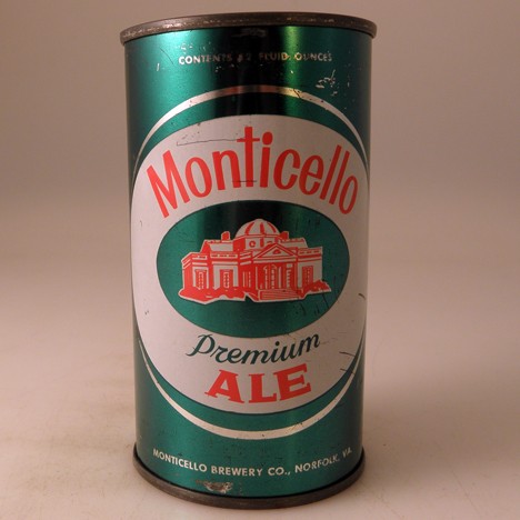 Monticello Premium Ale 100-25 at Breweriana.com