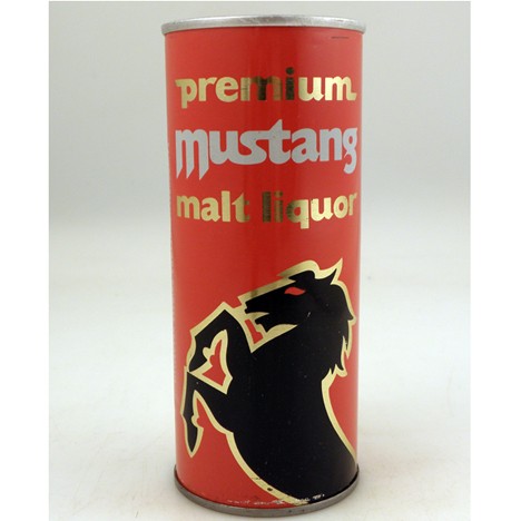 Mustang Premium Malt Liquor Red 157-09 at Breweriana.com