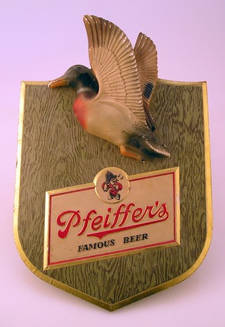 Pfeiffer's Duck Beer Sign at Breweriana.com