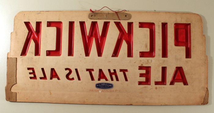 Pickwick Ale Faux Lighted Sign at Breweriana.com